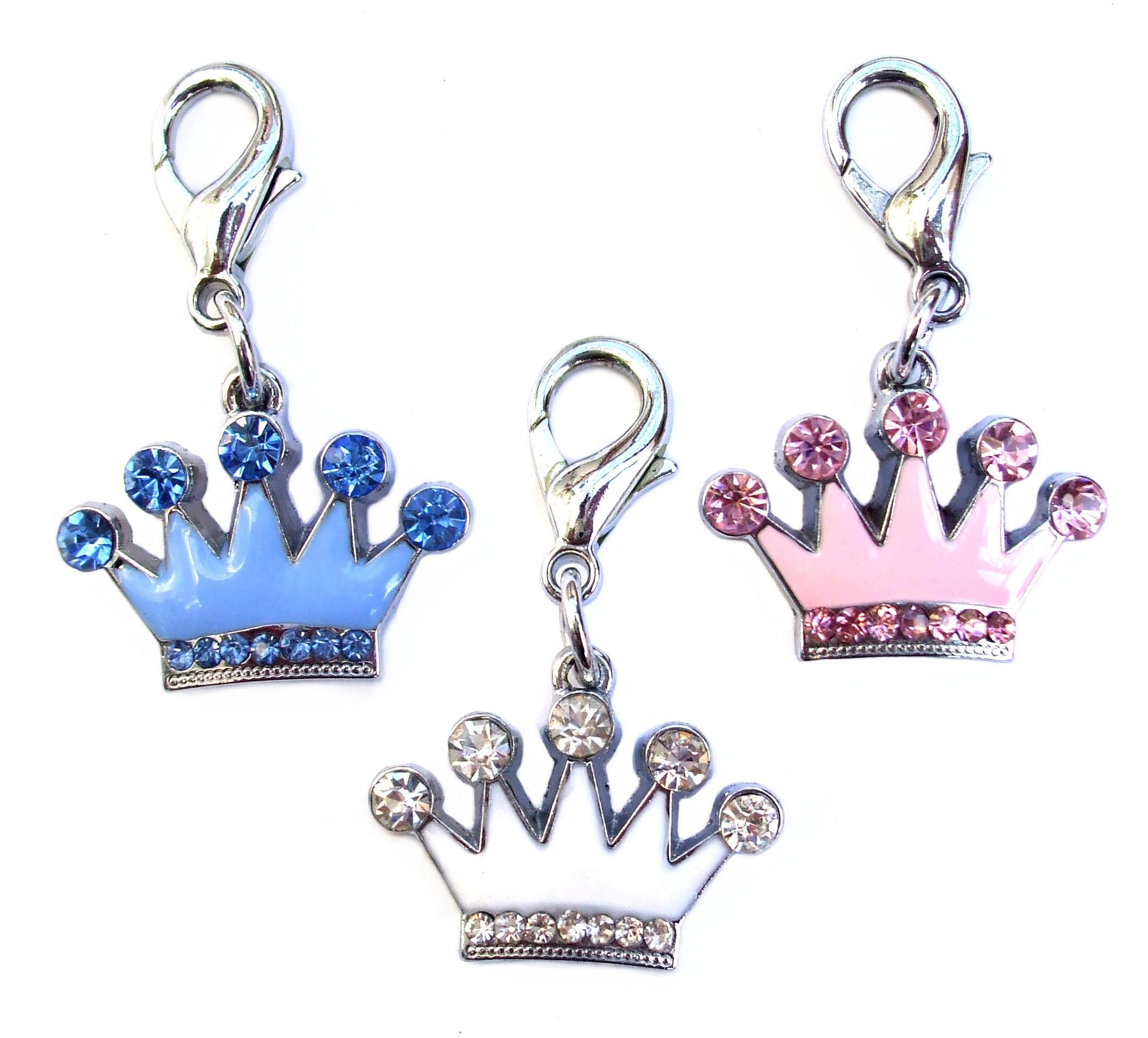 Blue Crystal Crown Dog Charm | Prince Princess Petwear – Prince ...